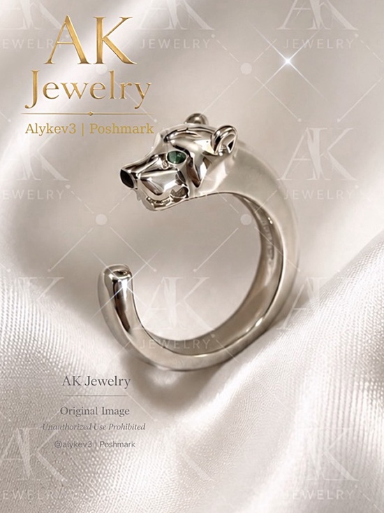 AK Jewelry | Jewelry | Luxury Ring Panther 8k White Gold Gorgeous Silky ...